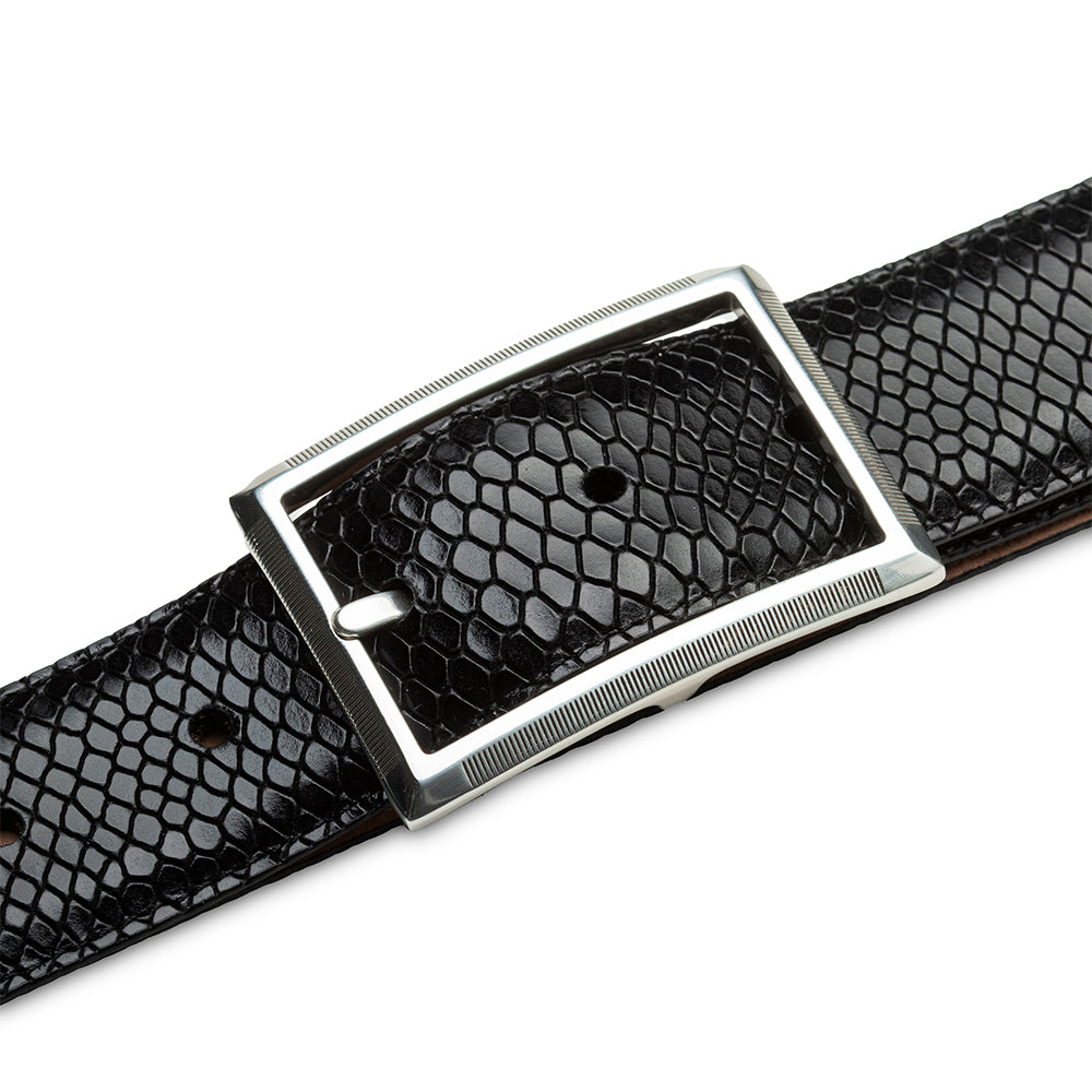 Classic Snake-Print Calfskin Belt – Mezlan Warehouse
